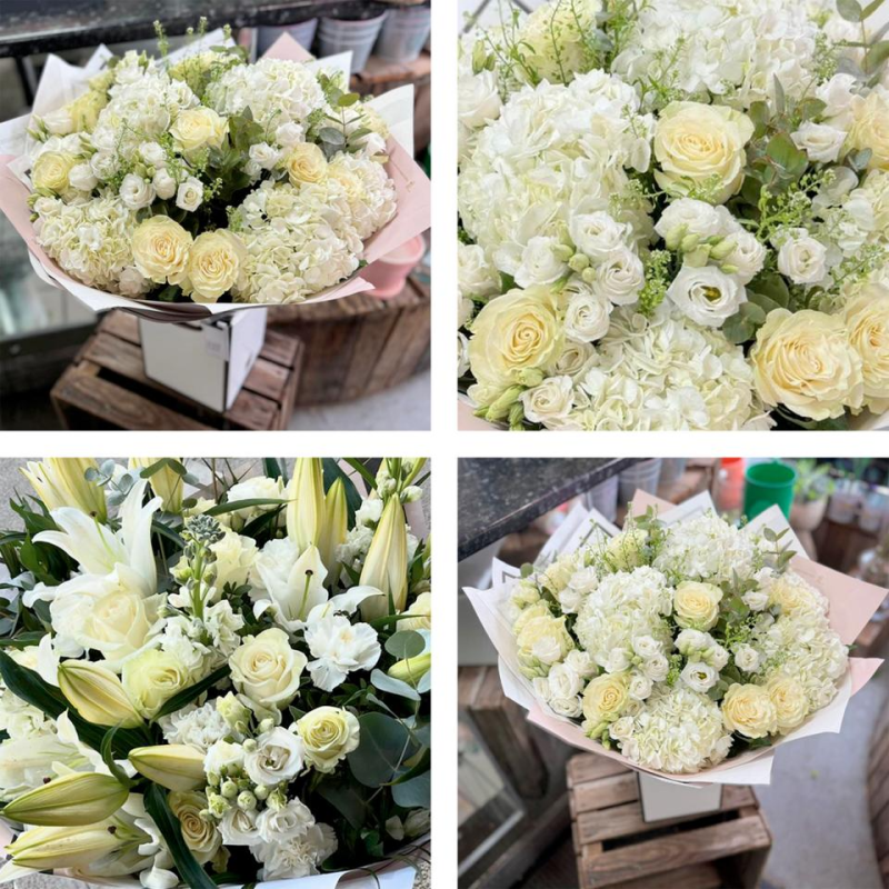 Beautifully Simple Showstopper White Flower Bouquet